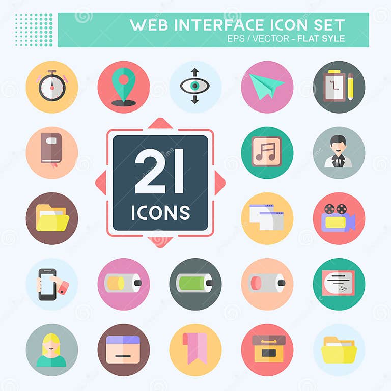 Icon Web Interface Set. Simple Design Editable. Design Template Vector ...