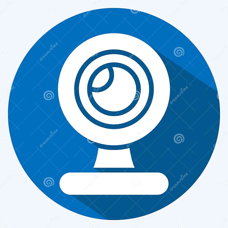 Icon Webcam. Suitable for Computer Components Symbol. Long Shadow Style ...