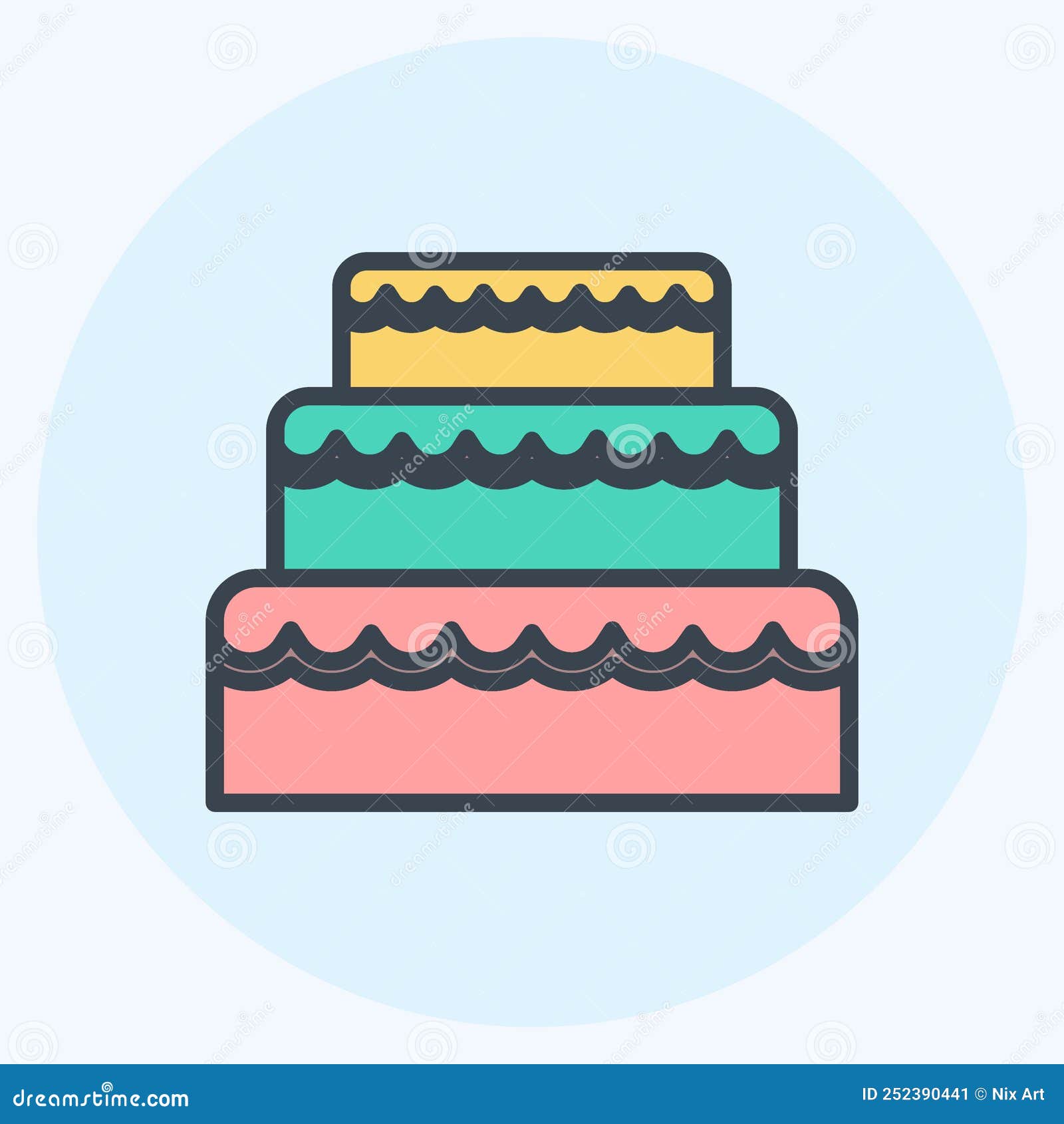 Icon Wedding Cake. Suitable for Wedding Symbol. Color Mate Style ...