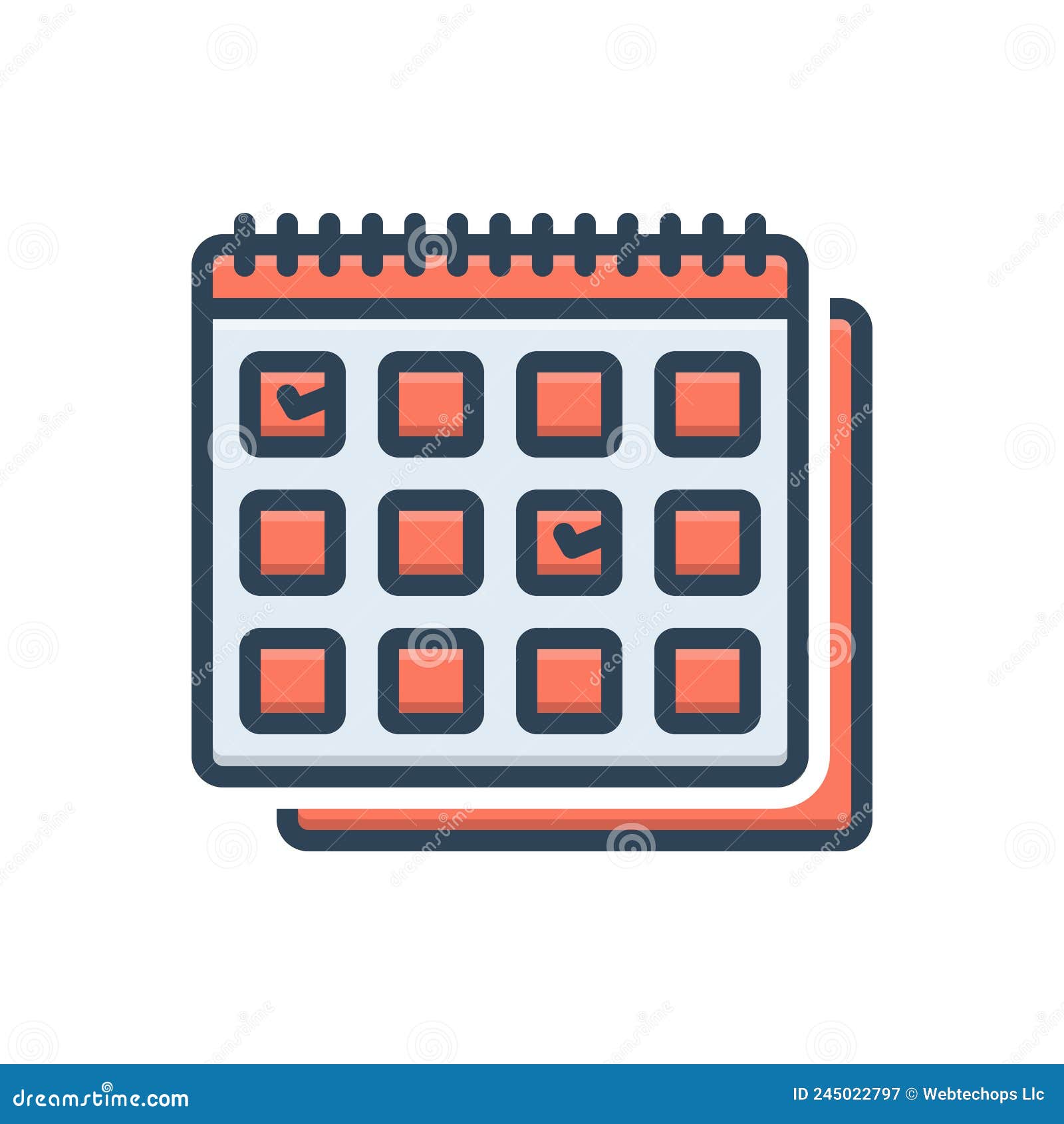 Color Illustration Icon for Weekly, Once a Week and Calendar Stock ...