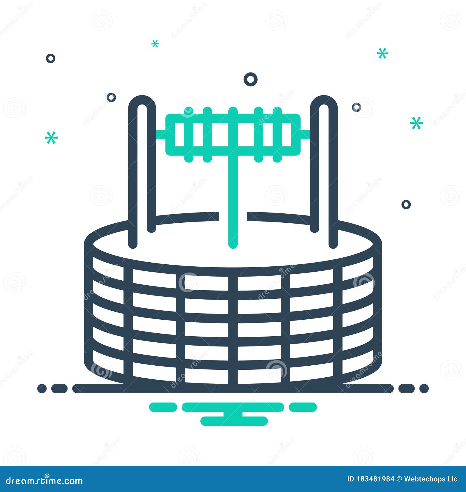 Mix Icon for Well, Borehole and Waterhole Stock Vector - Illustration ...