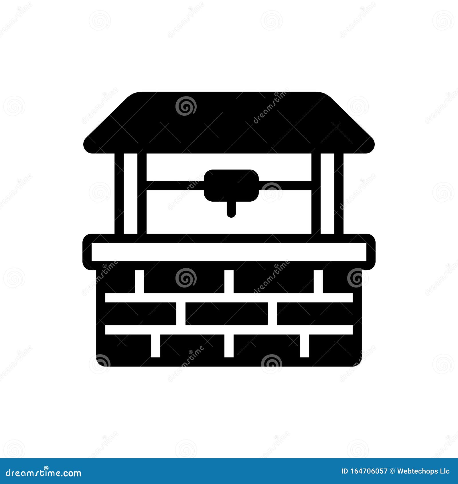 Black Solid Icon for Well, Pit and Water Stock Vector - Illustration of ...