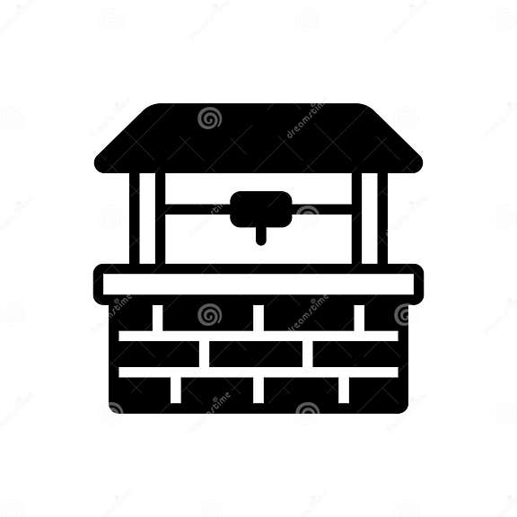 Black Solid Icon for Well, Pit and Water Stock Vector - Illustration of ...