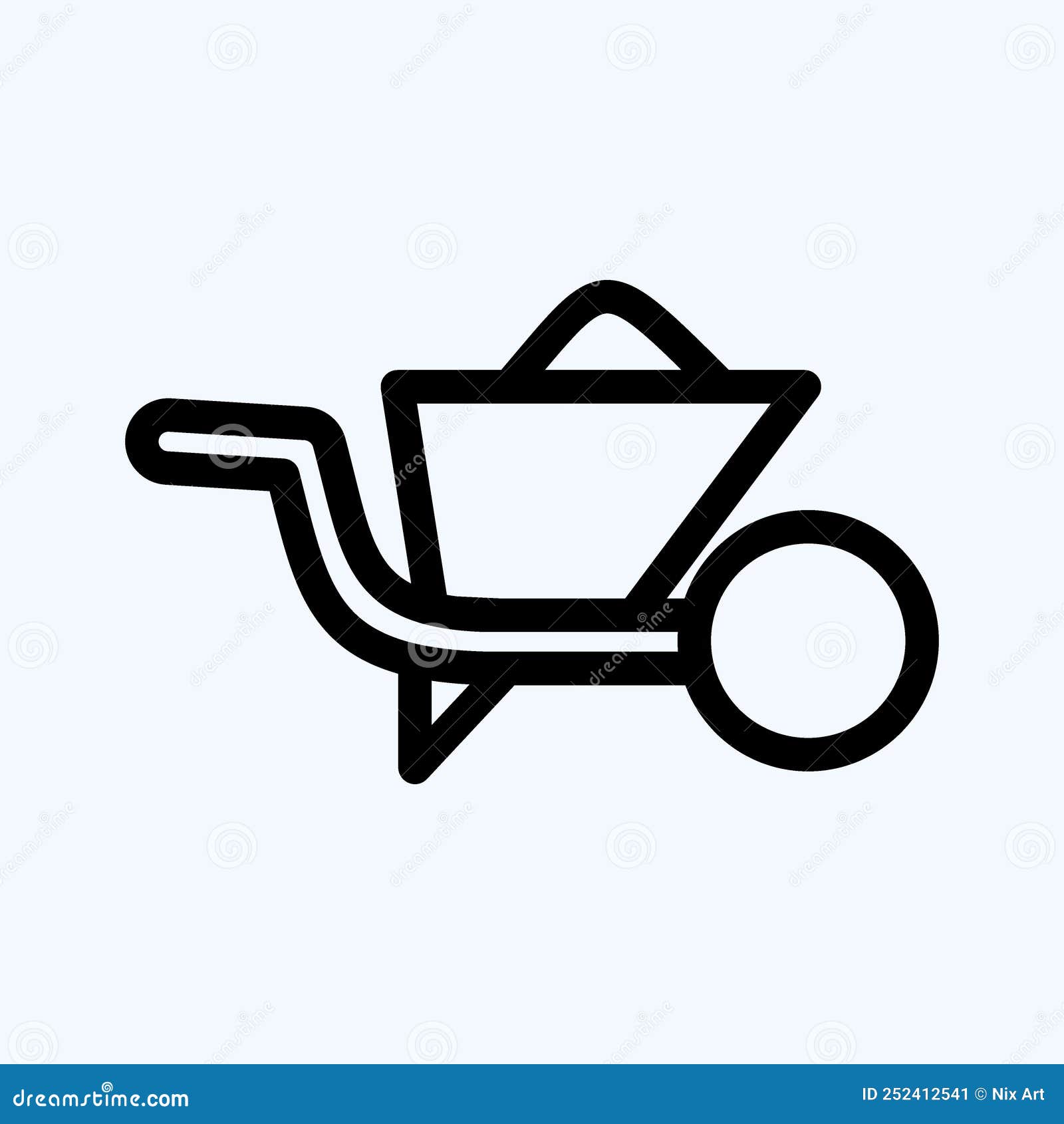 Icon Wheelbarrow. Suitable for Building Symbol. Line Style. Simple ...