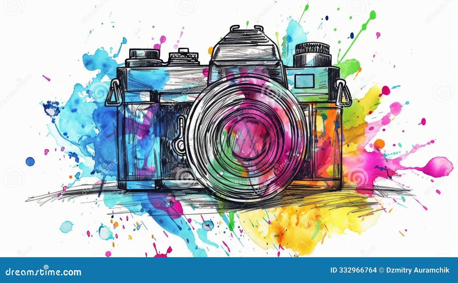 An Icon with a White Background Showing a Spray Painted Graffiti Camera ...