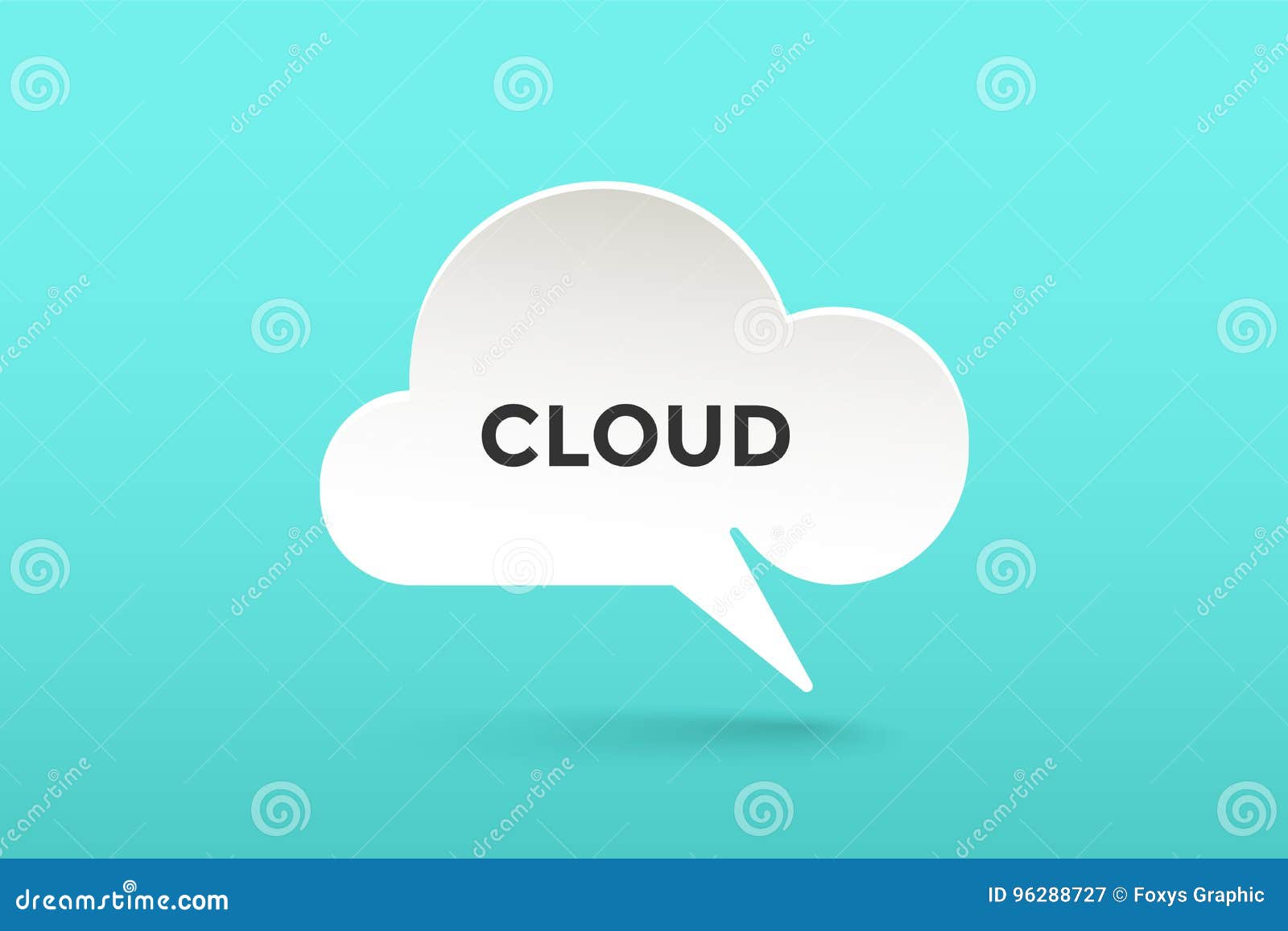 Icon of White Paper Cloud Talk Stock Vector - Illustration of balloon ...