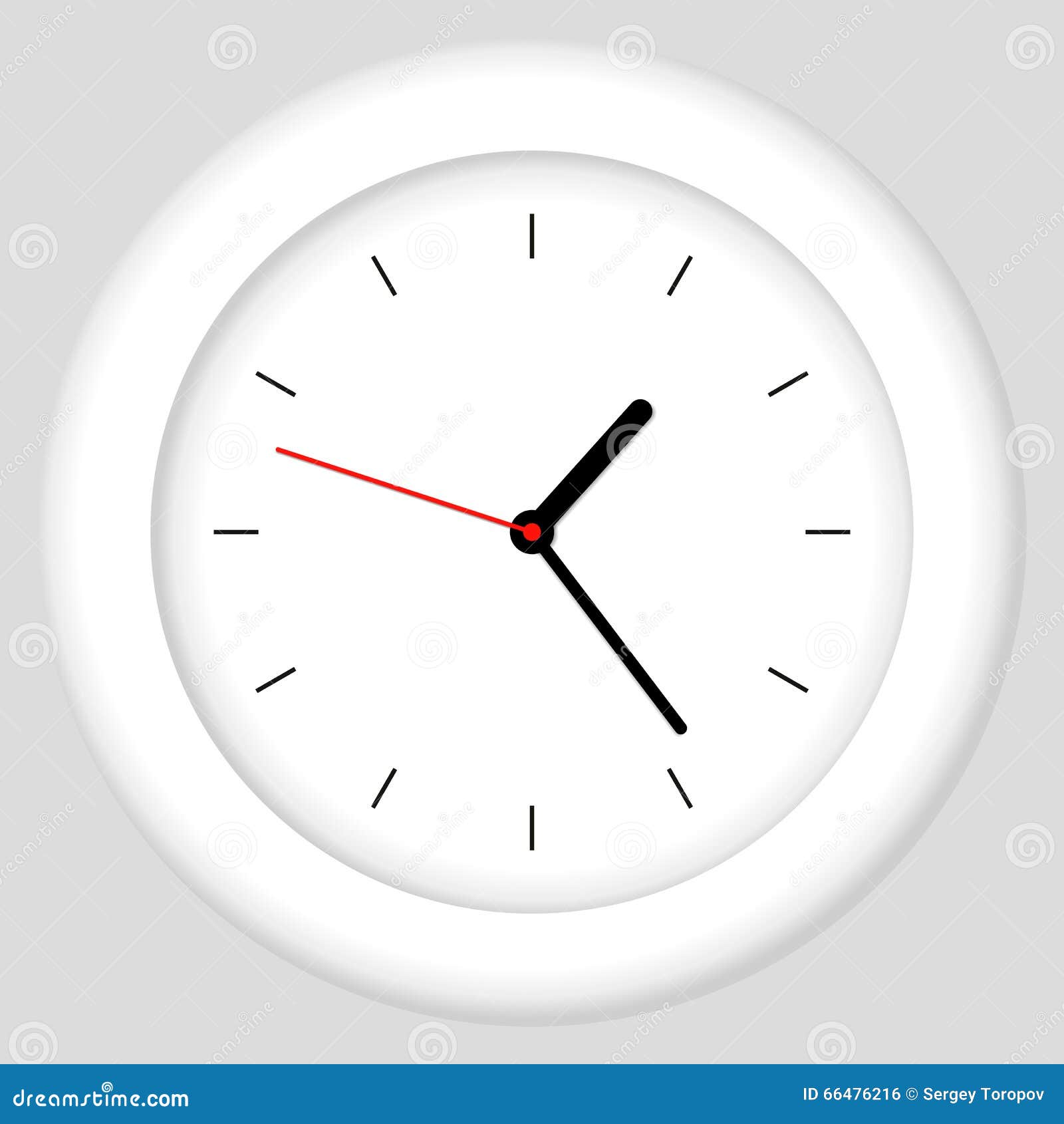 Icon of a White Round Clock Stock Vector - Illustration of circle ...
