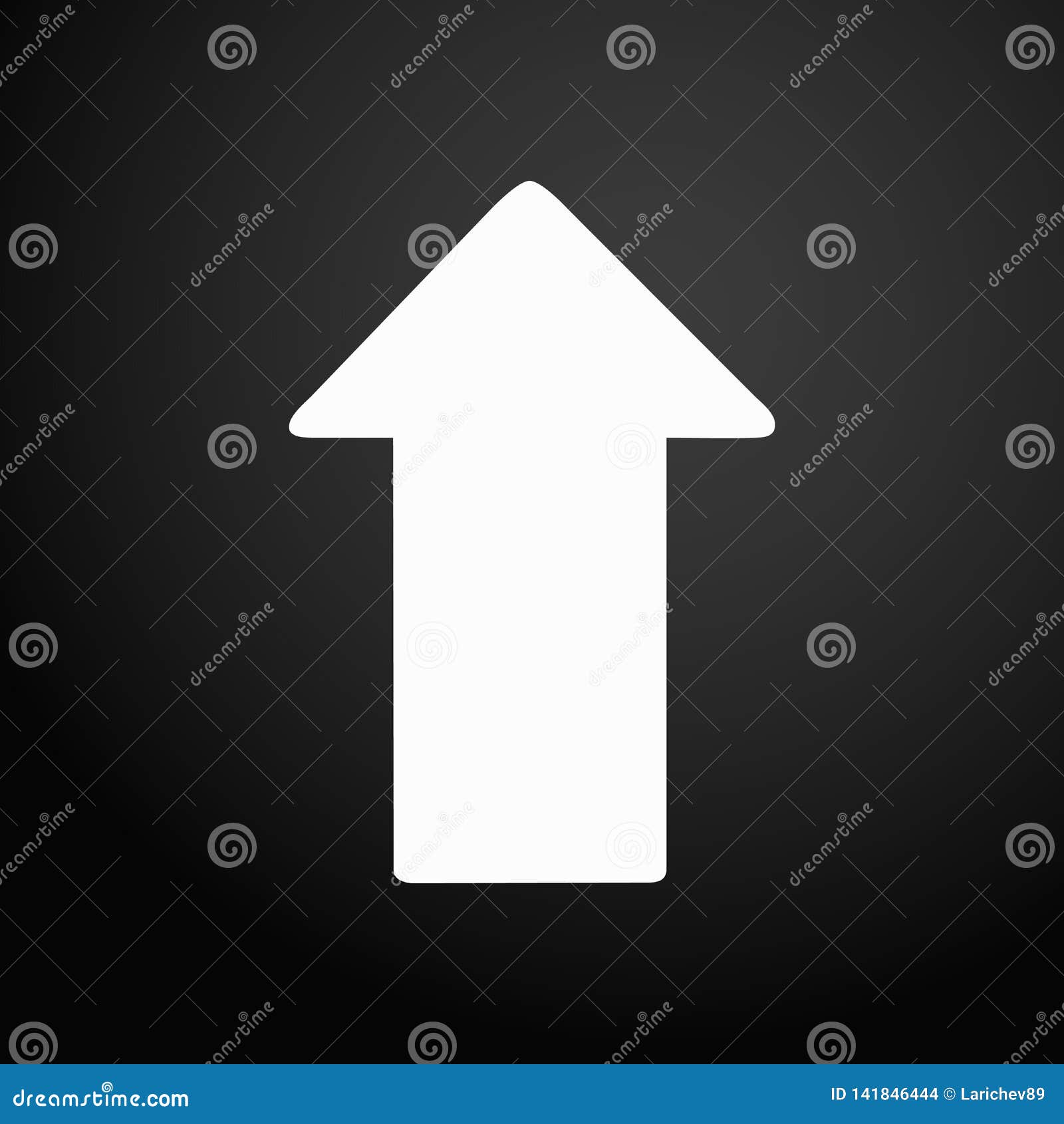 Icon White Up Arrow - Vector Illustration Isolated on Flat Square ...