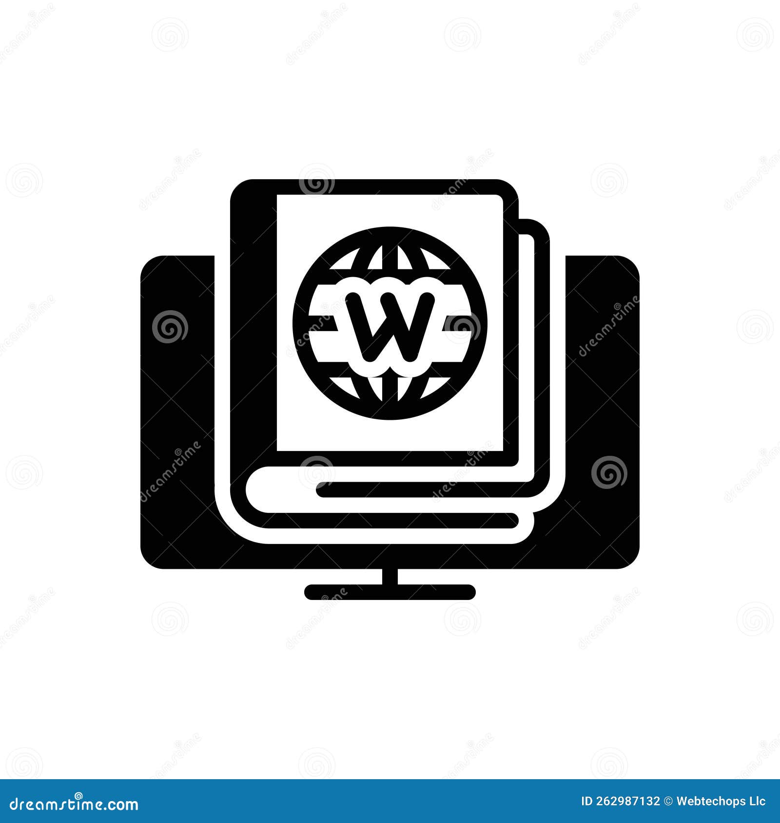 Black Solid Icon for Wiki, App and Book Stock Vector - Illustration of ...