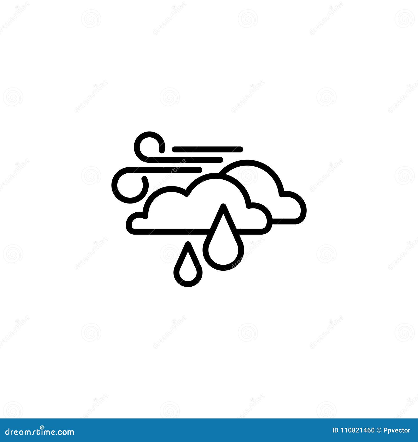 Wind Clouds Icon Vector | CartoonDealer.com #348391287