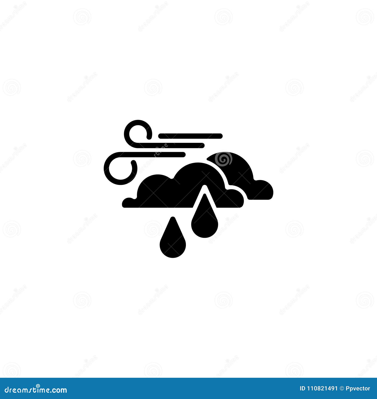 Wind Clouds Icon Vector | CartoonDealer.com #348391287