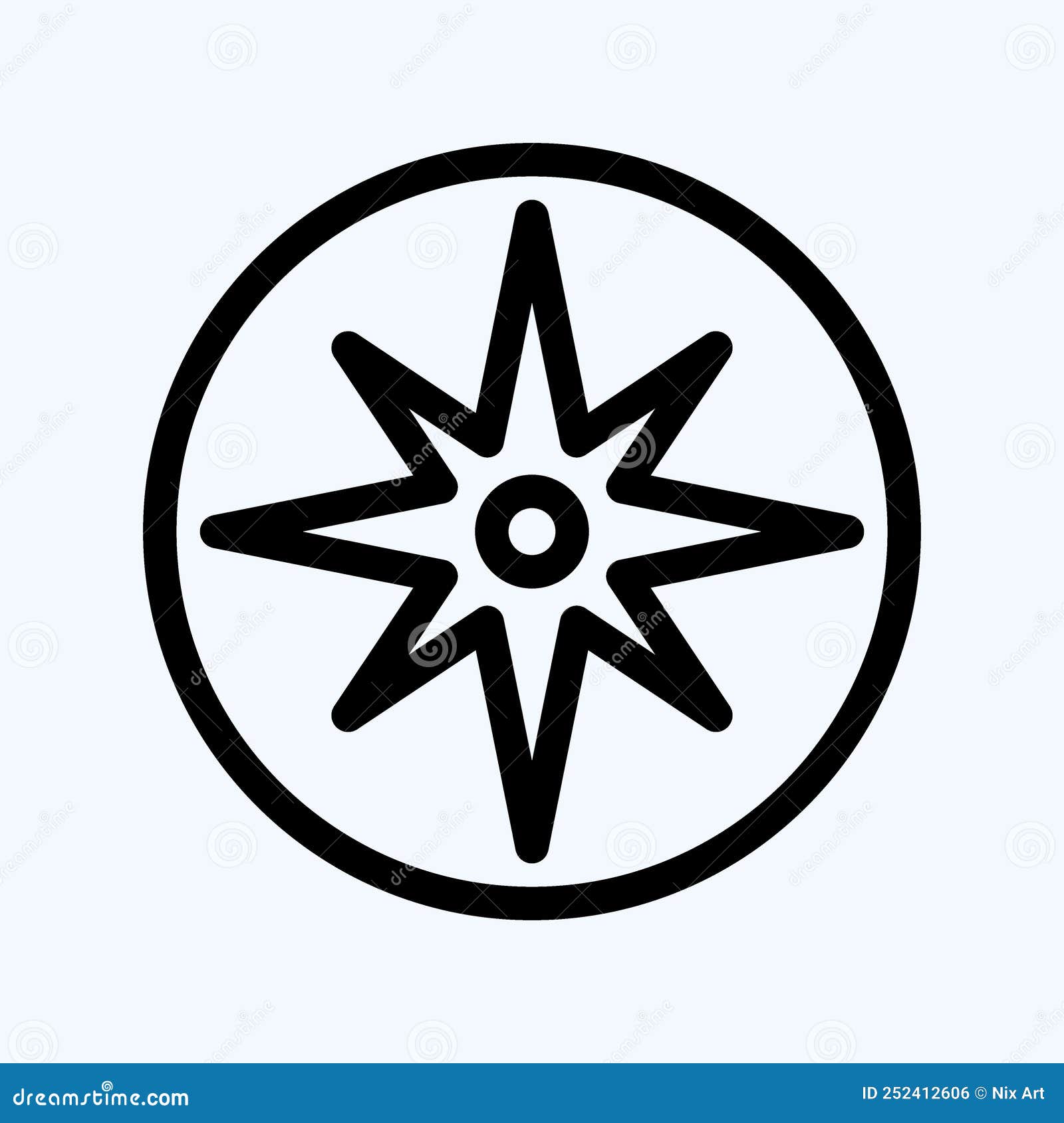 Icon Wind Rose. Suitable for Education Symbol. Line Style. Simple ...