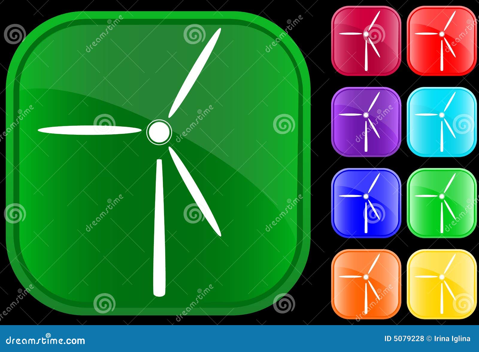 Icon of a windmill stock vector. Illustration of generation - 5079228