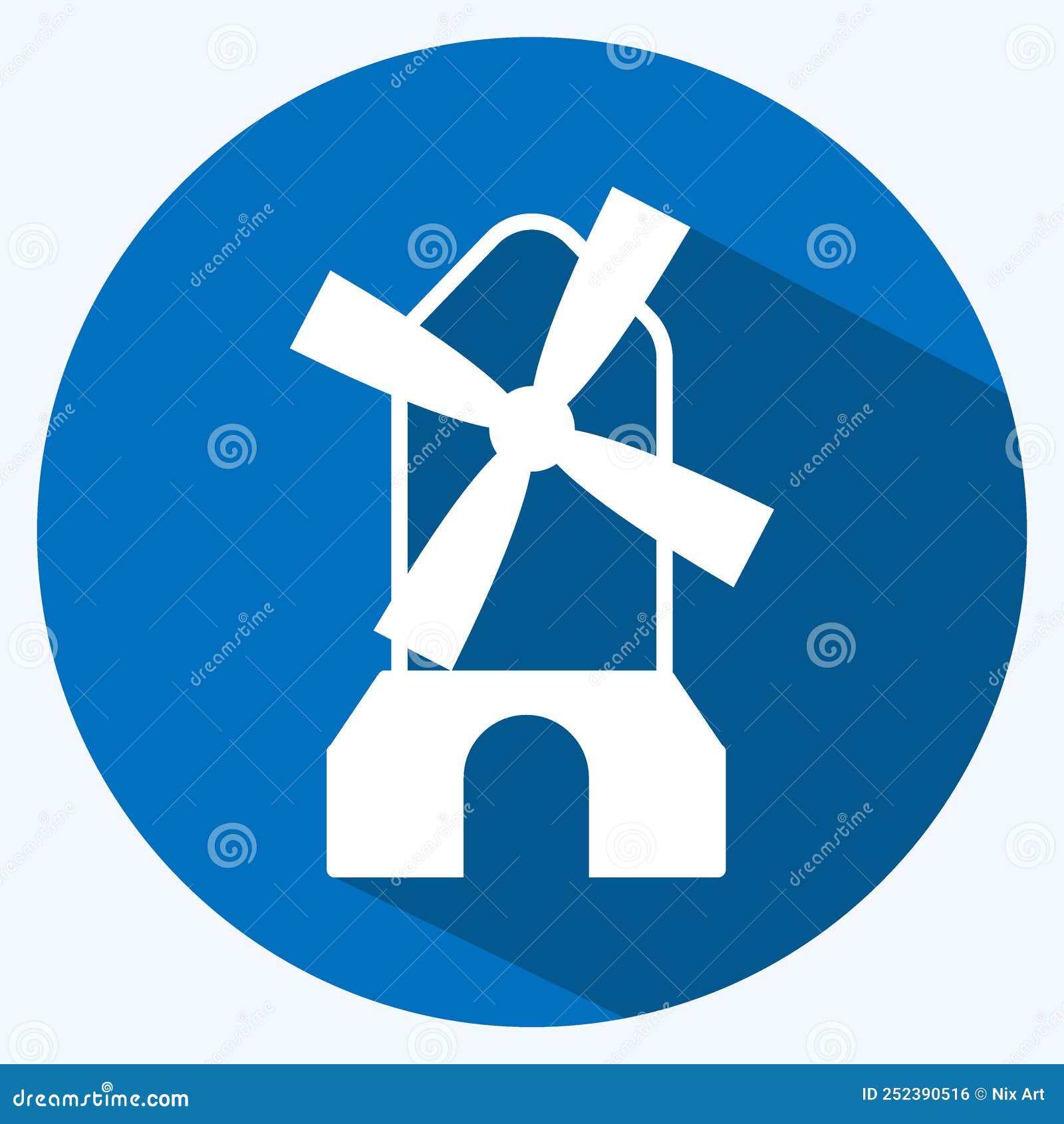 Icon Windmill. Suitable for Garden Symbol. Long Shadow Style. Simple ...