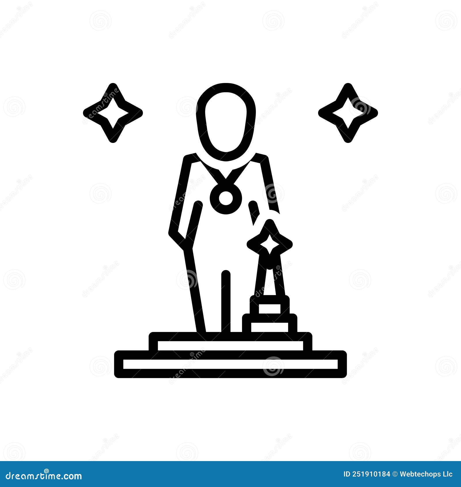 Black Line Icon for Winner, Triumphant and Victorious Stock Vector ...