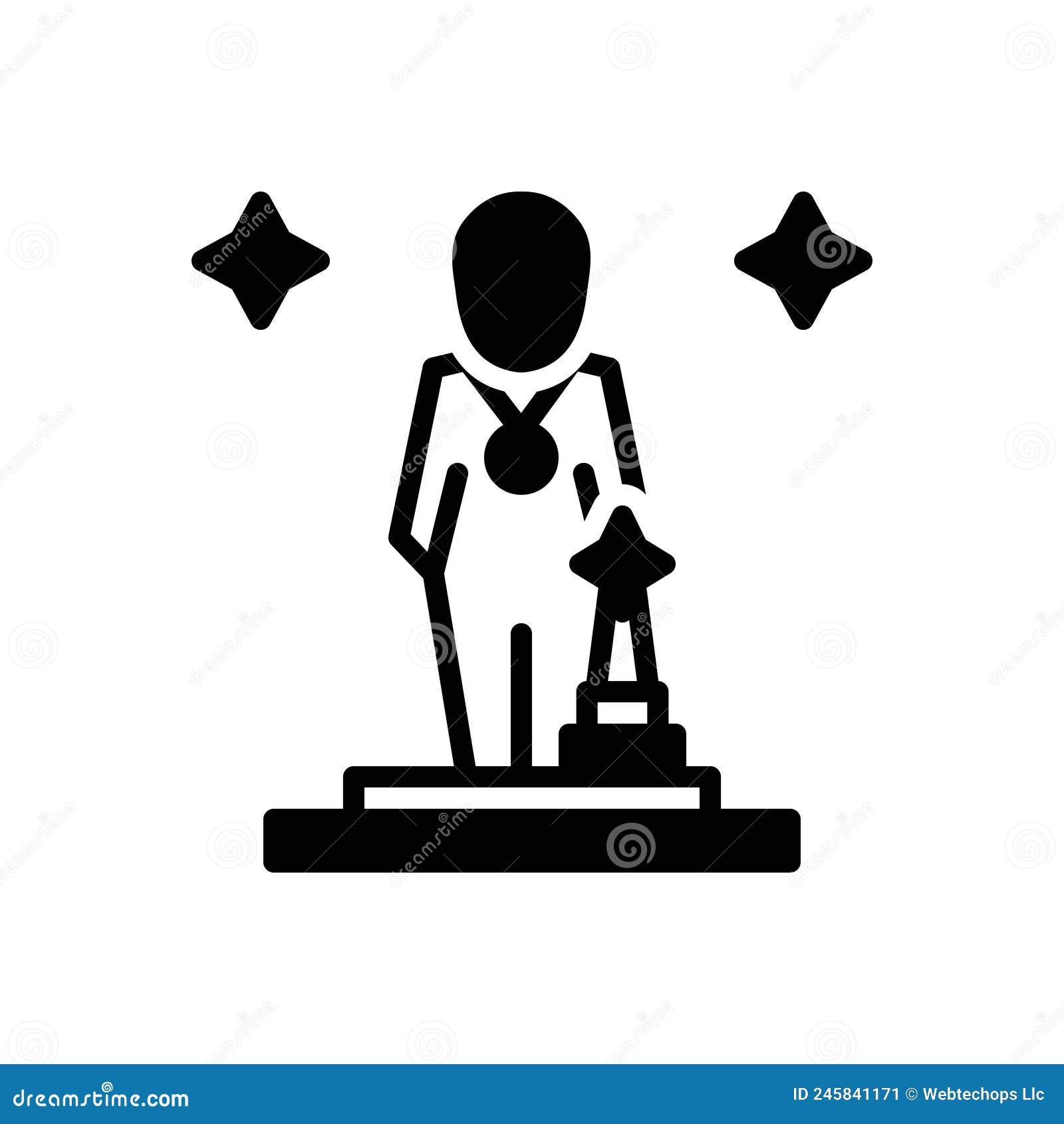 Black Solid Icon for Winner, Triumphant and Victorious Stock Vector ...