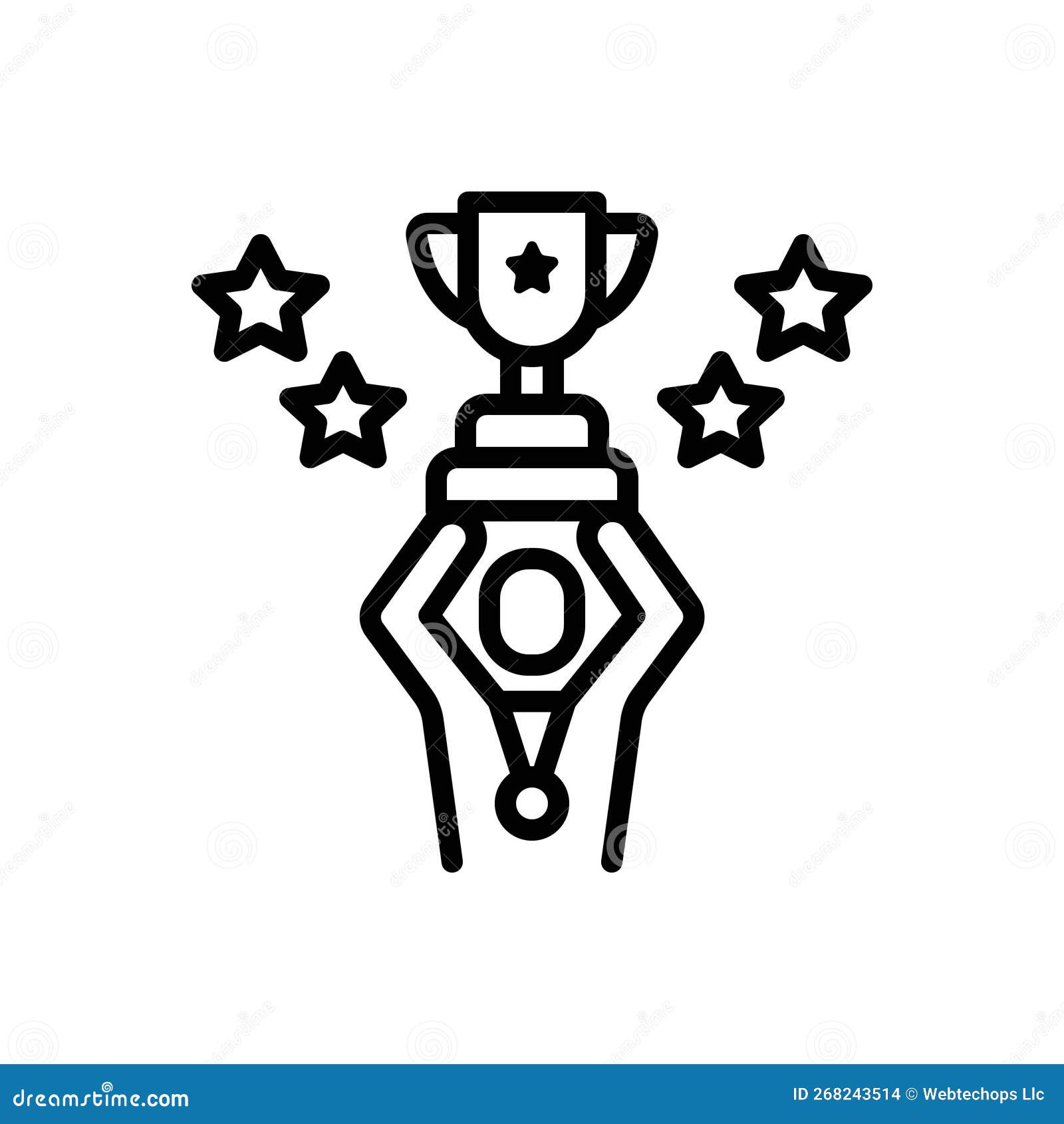 Black Line Icon for Winning, Victorious and Successful Stock ...