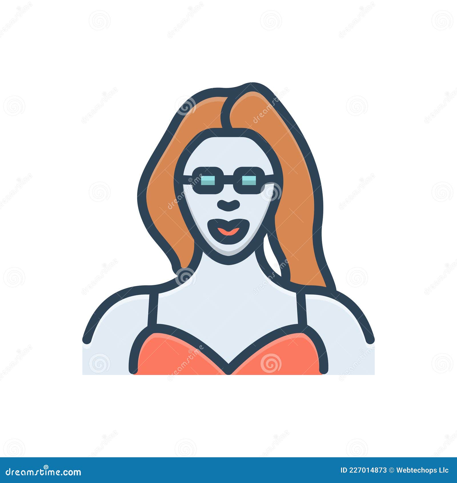 Color Illustration Icon for Women, Female and Lady Stock Illustration ...