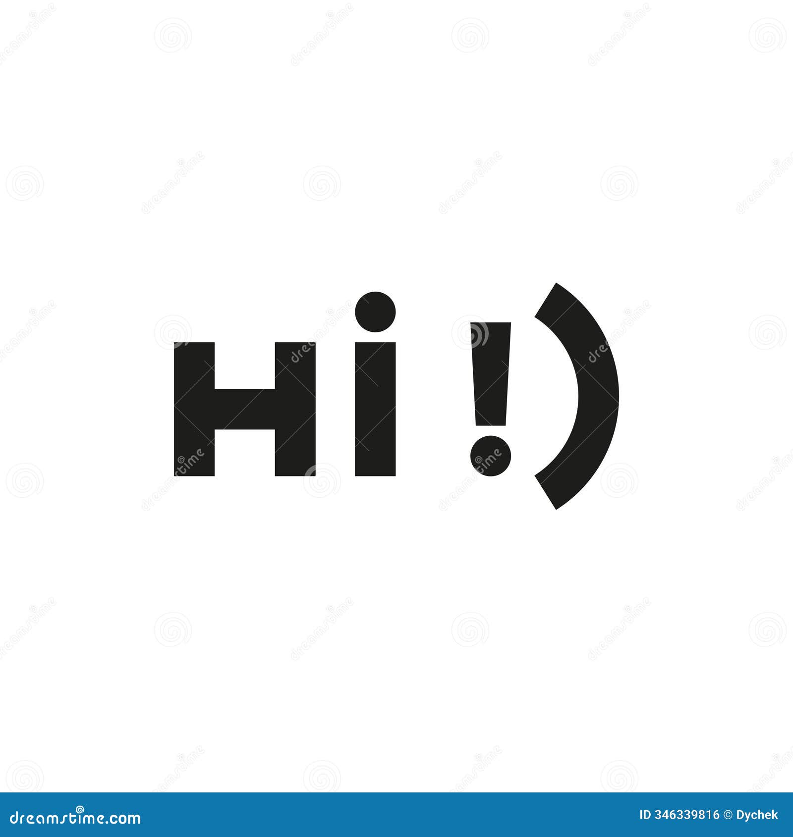 The Icon of the Word Hello. a Simple Flat Illustration on a White ...