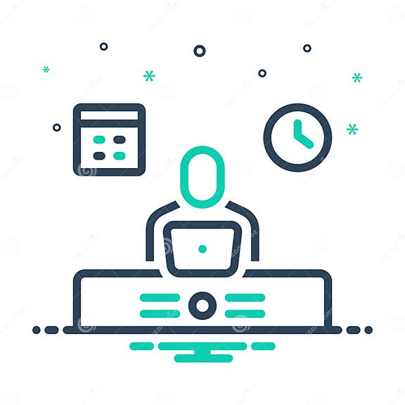 Mix Icon for Work, Office and Staff Stock Vector - Illustration of ...