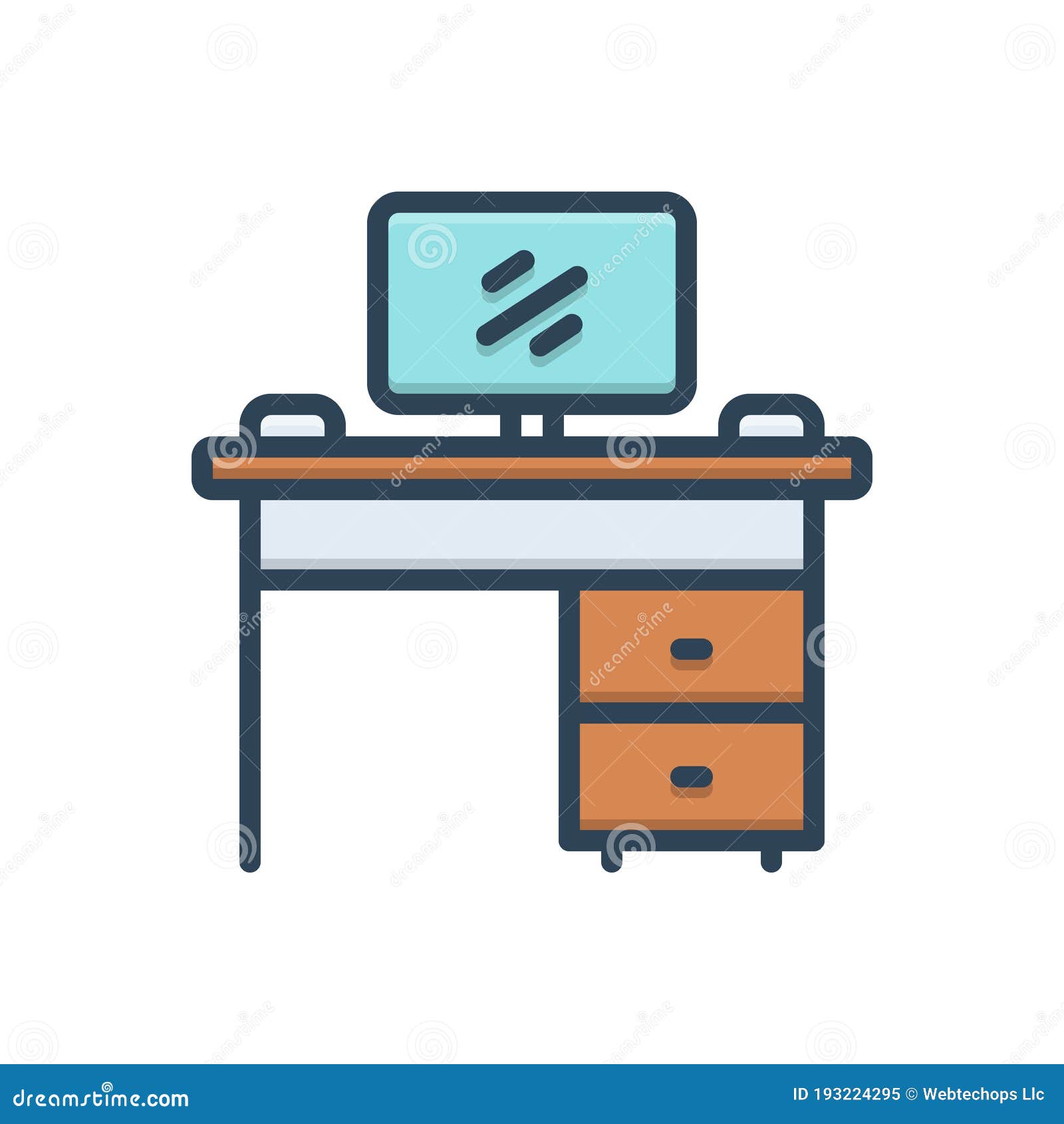 Color Illustration Icon for Workbench, Monitor and Bench Stock ...