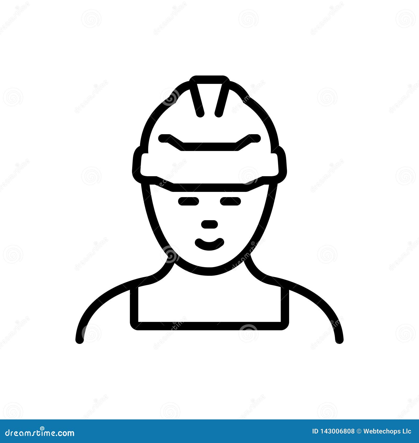 Black Line Icon for Worker, Laborer and Shopman Stock Vector ...