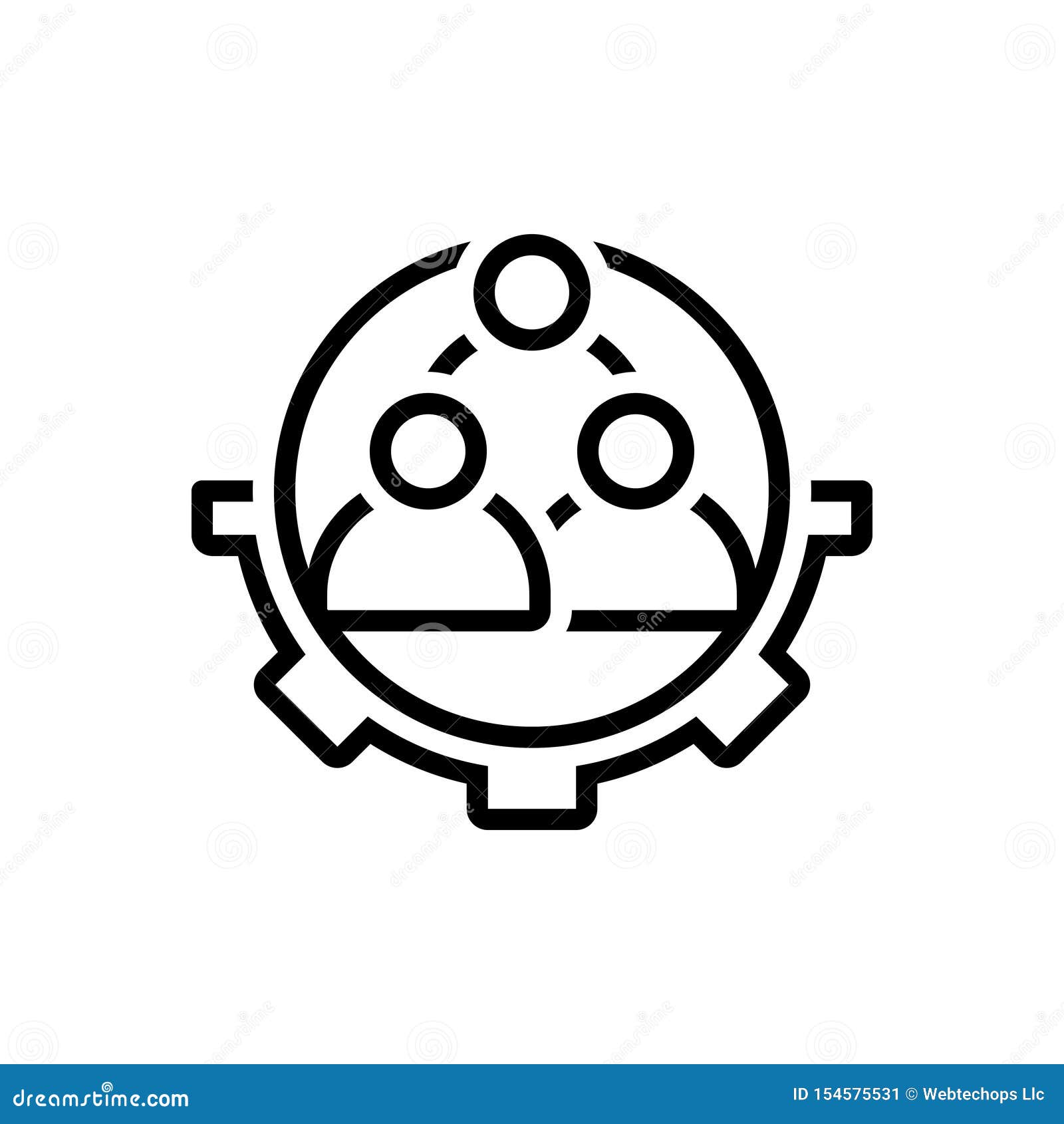 Black Line Icon for Workforce, Corporate and Employee Stock Vector ...