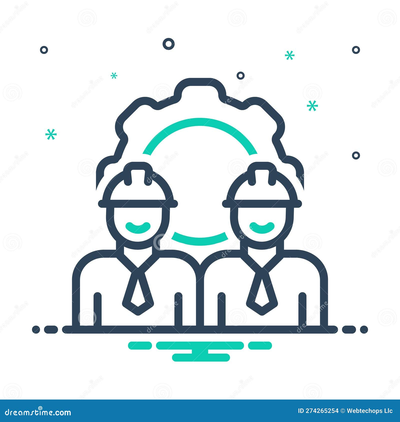Mix Icon for Workforce, Labor Pool and Employee Stock Illustration ...