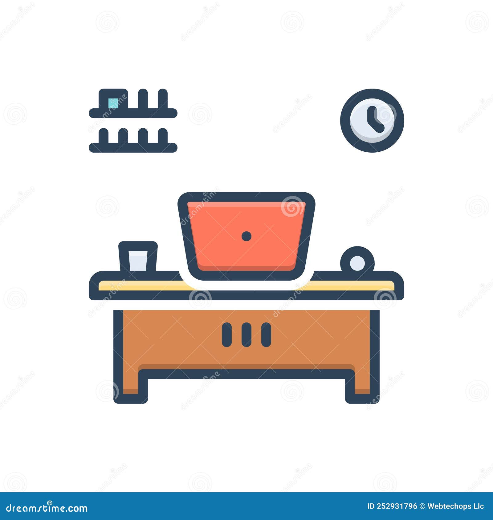Color Illustration Icon for Workplace, Work and Laptop Stock ...
