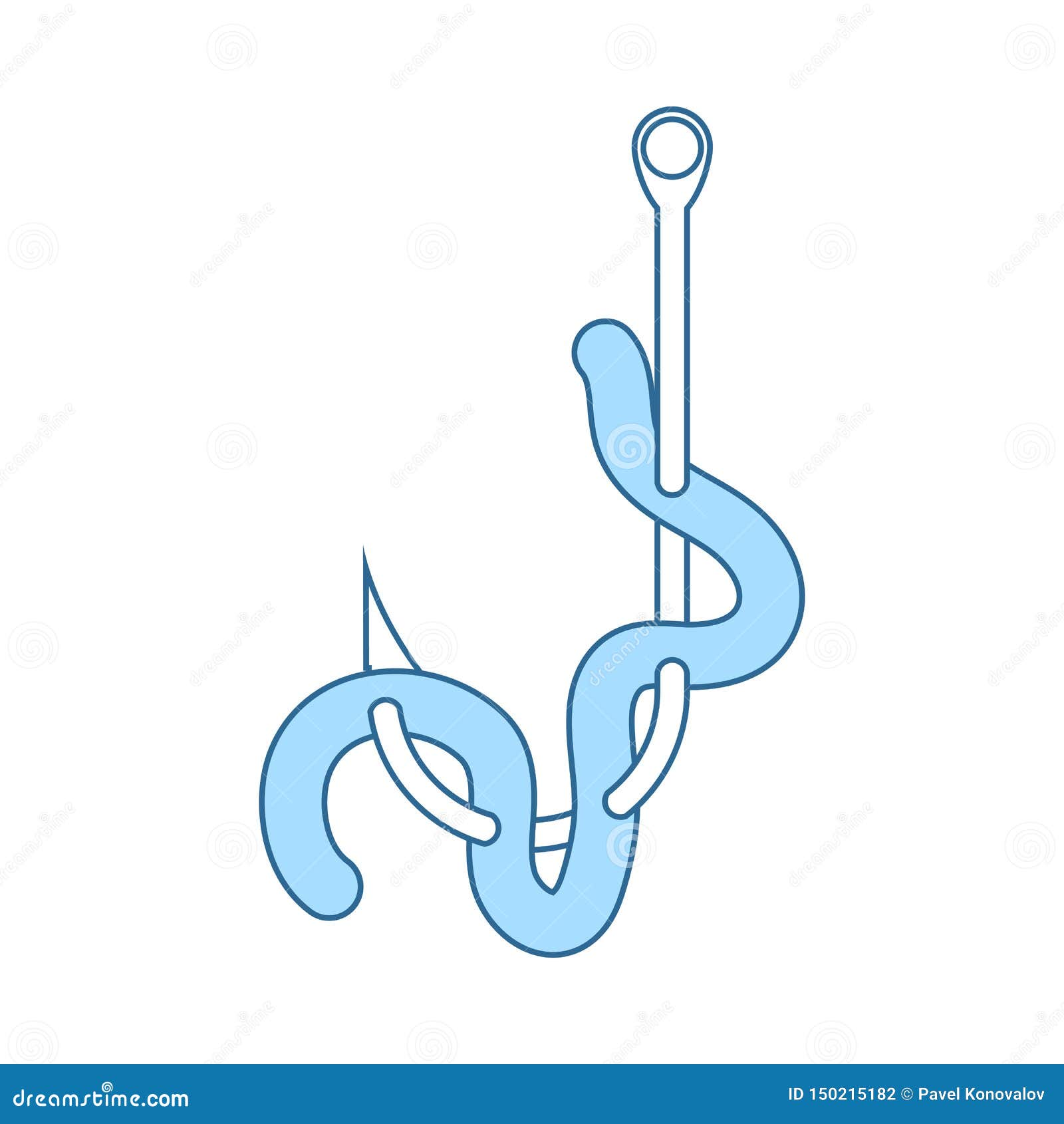 Icon of Worm on Hook stock vector. Illustration of earthworm - 150215182