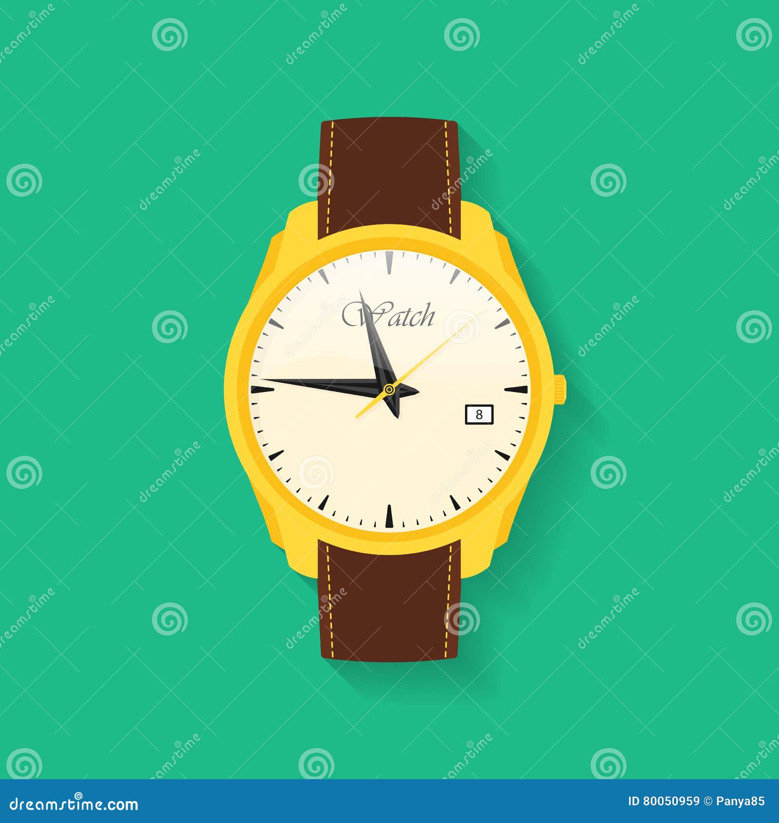 Icon of Wrist Watch. Symbol of Hand Clock Stock Vector - Illustration ...