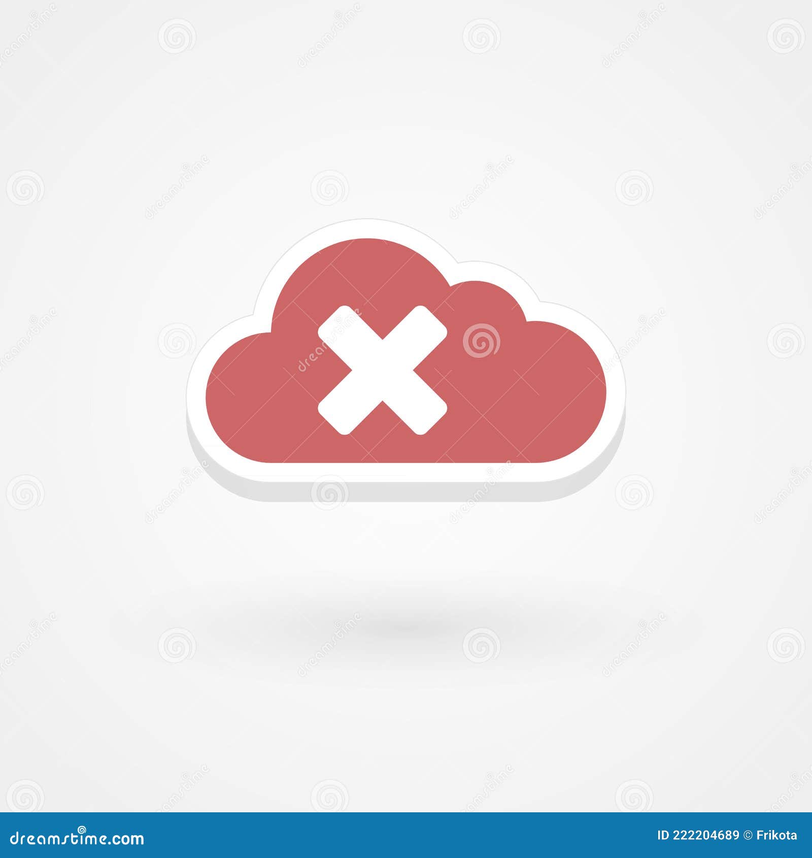 Icon Wrong Cloud. Concept of Online Error. Vector Illustration Flat ...