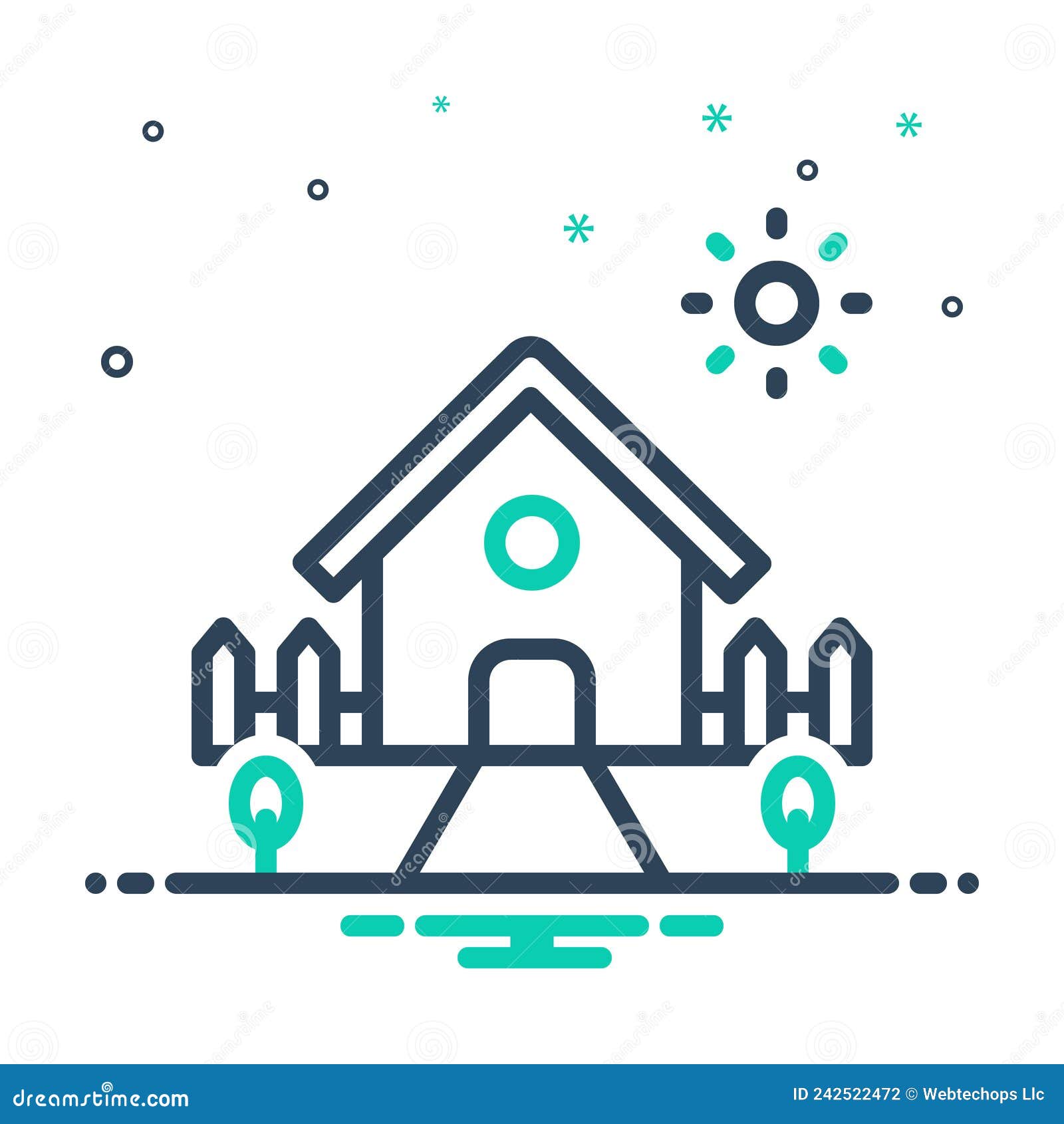 Mix Icon for Yards, Home and House Stock Vector - Illustration of ...