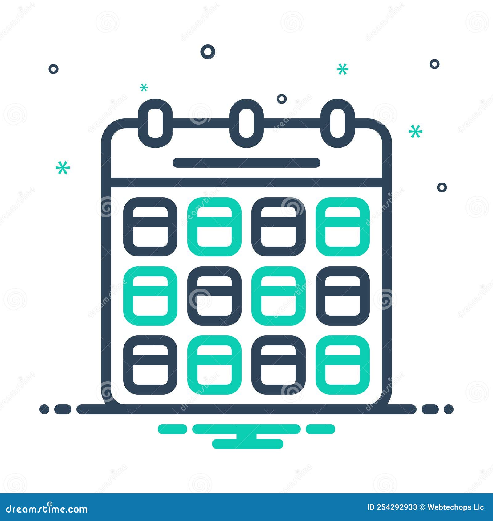 Mix Icon for Year, Calendar and Date Stock Illustration - Illustration ...