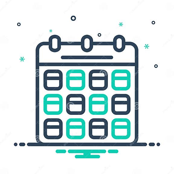 Mix Icon for Year, Calendar and Date Stock Illustration - Illustration ...