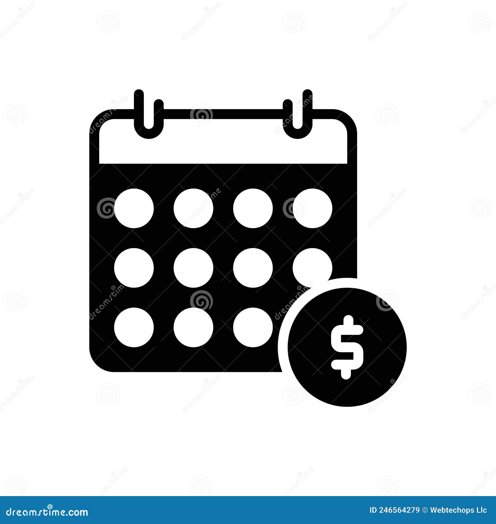 Black Solid Icon for Yearly, Annual and Every Year Stock Vector ...