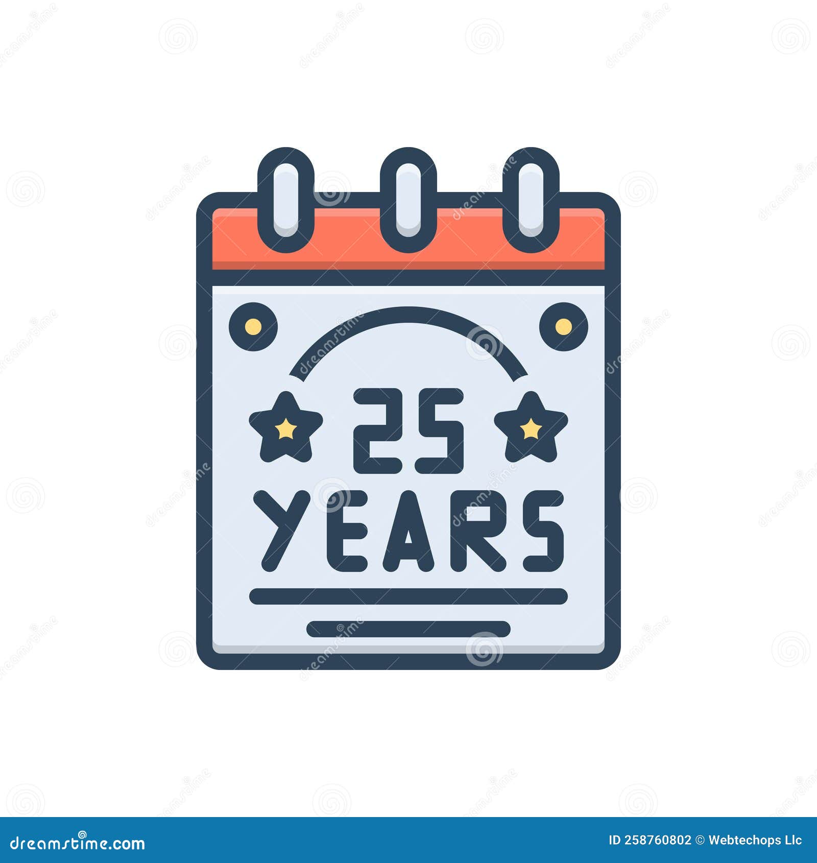 Color Illustration Icon for Years, Calendar and Date Stock Illustration ...
