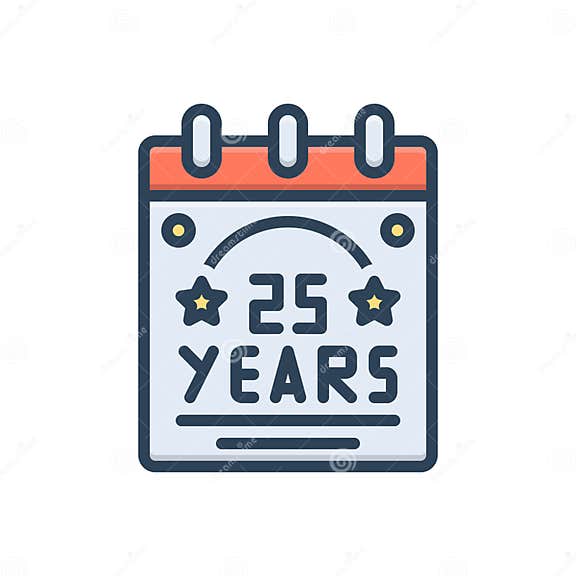 Color Illustration Icon for Years, Calendar and Date Stock Illustration ...