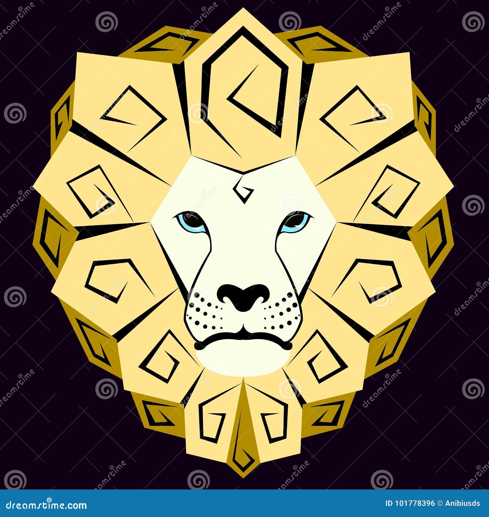 Icon of a yellow lion stock vector. Illustration of yellow - 101778396