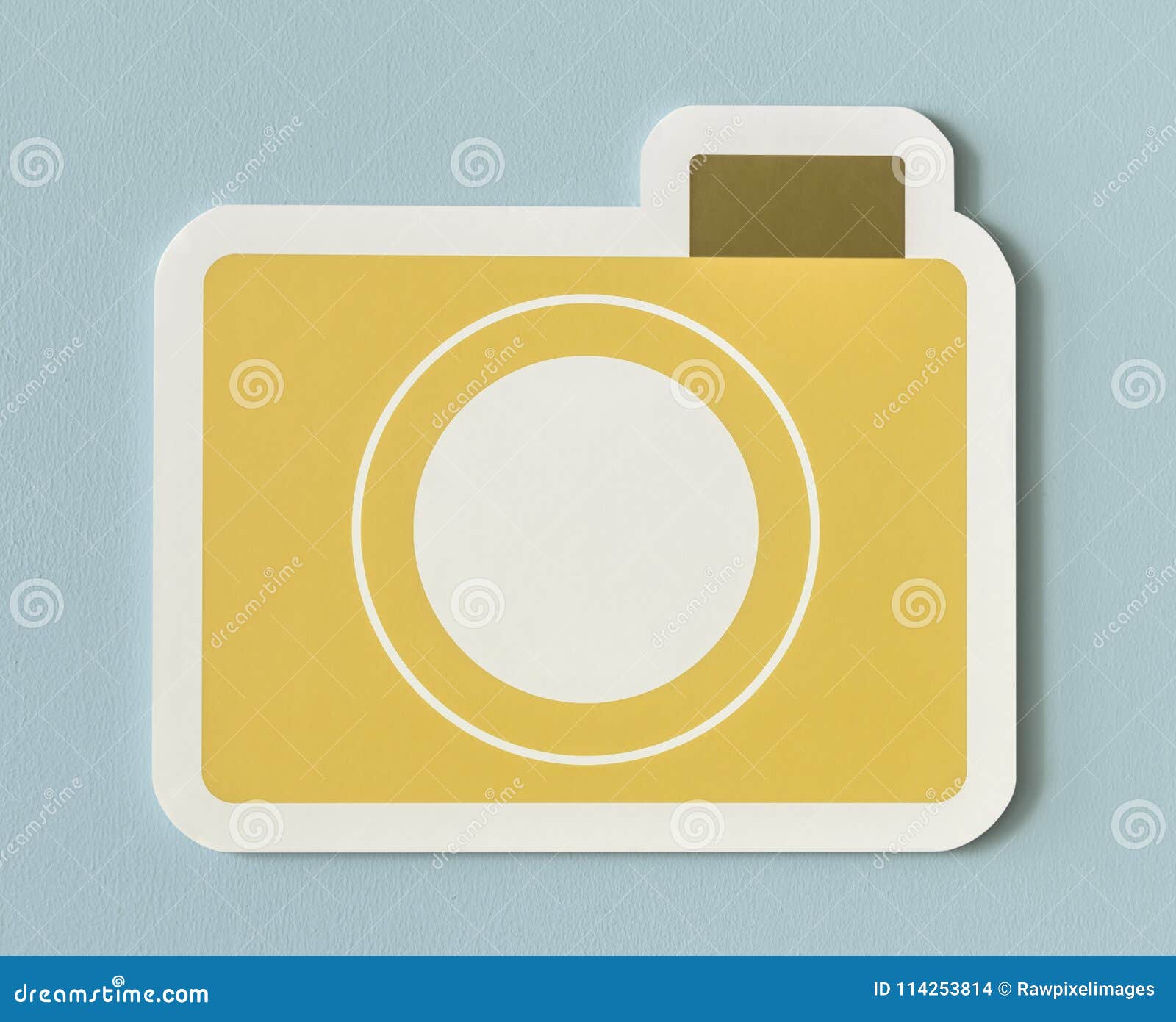Icon of Yellow Paper Camera Folder Stock Photo - Image of ...