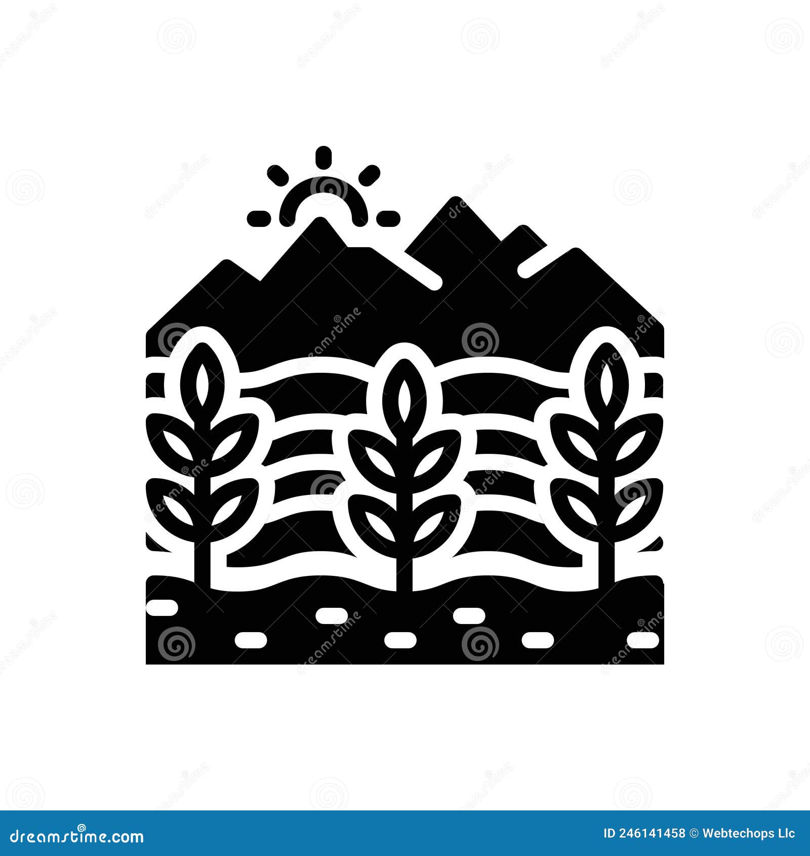 Black Solid Icon for Yields, Crop and Harvest Stock Vector ...