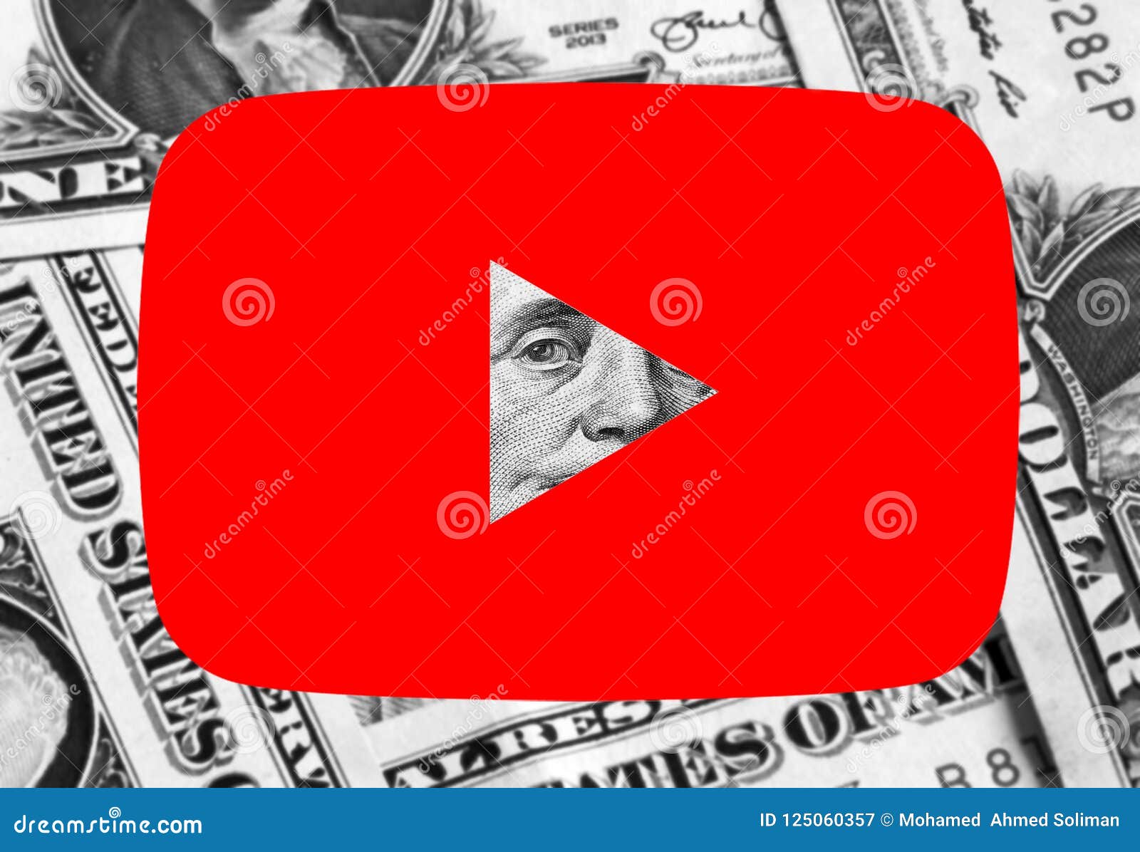 Youtube icon logo money editorial photography. Image of concept - 125060357