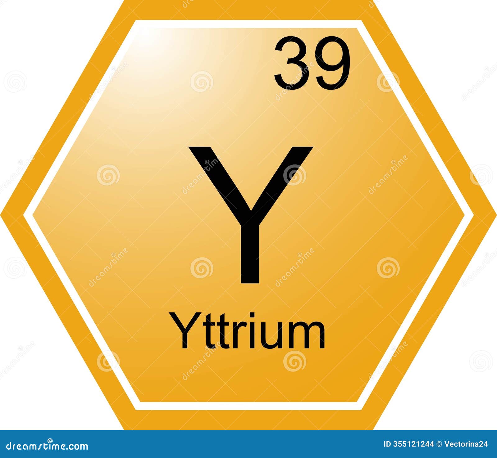 The Icon of the Yttrium Element. Stock Illustration - Illustration of ...