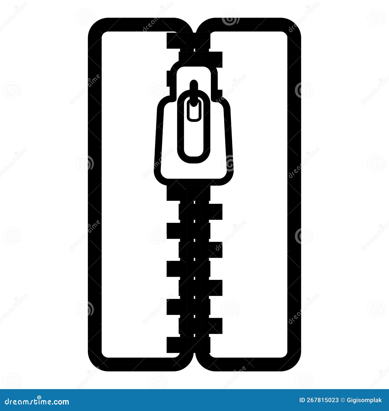Simple Vector Icon, Zipper, Isolated on White Stock Vector ...