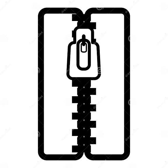 Simple Vector Icon, Zipper, Isolated on White Stock Vector ...