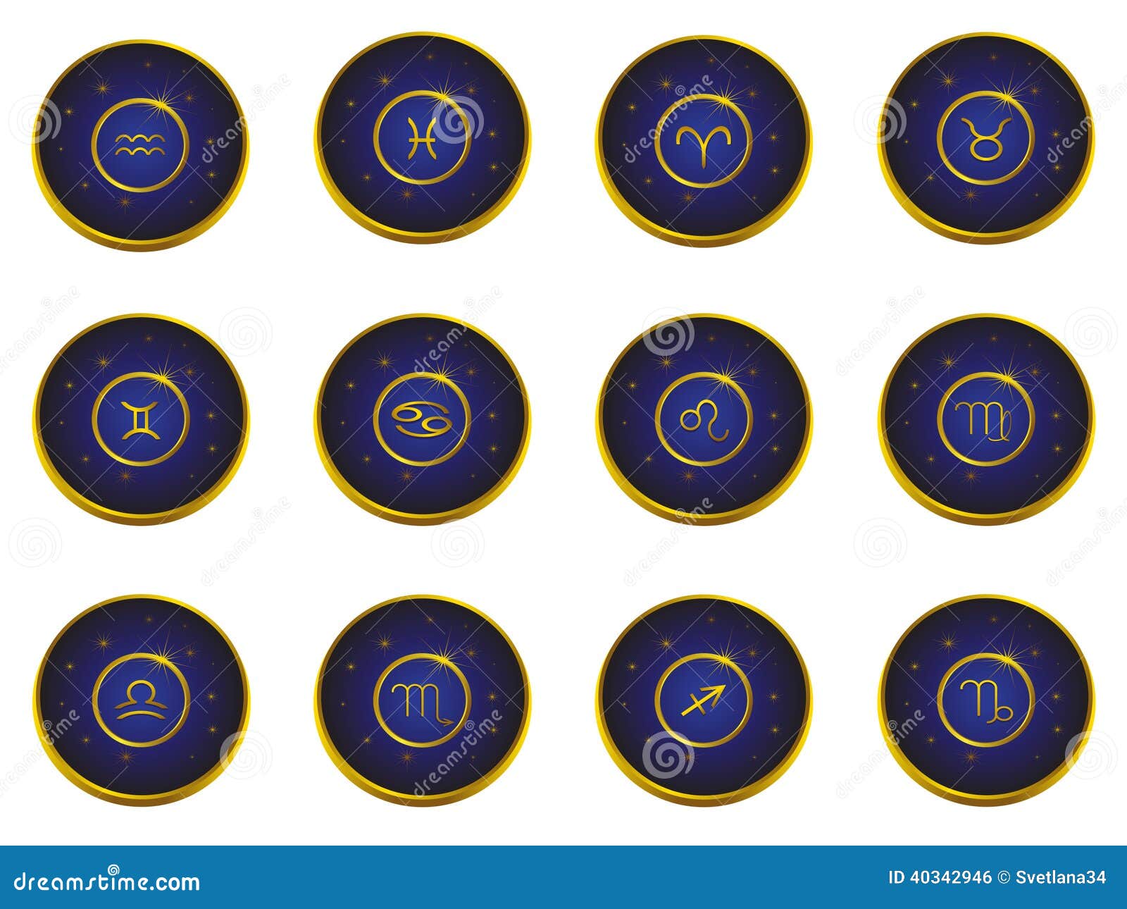 Icon zodiac signs. stock vector. Illustration of decoration - 40342946