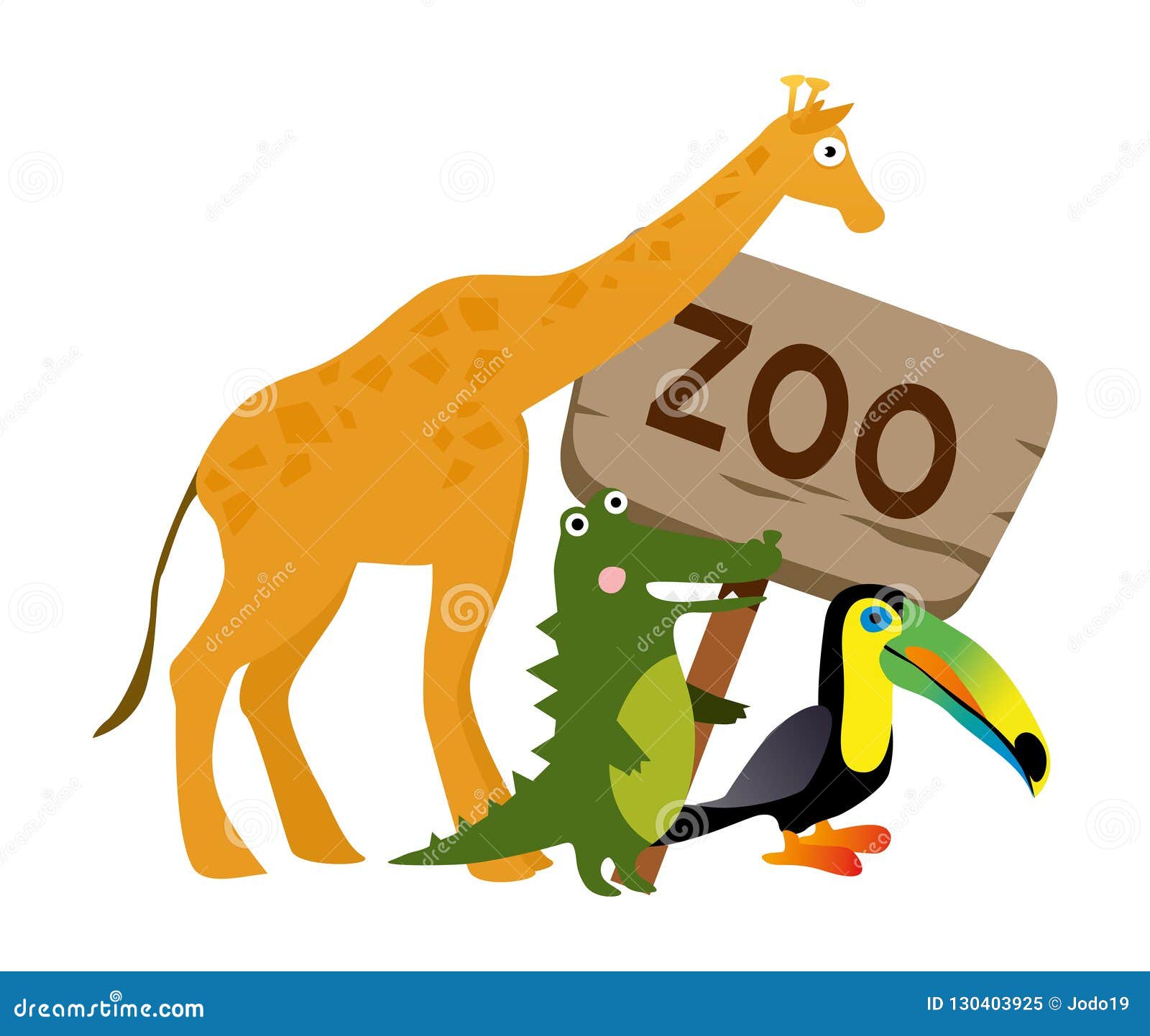 Icon of Zoo with Different Animals Stock Vector - Illustration of ...