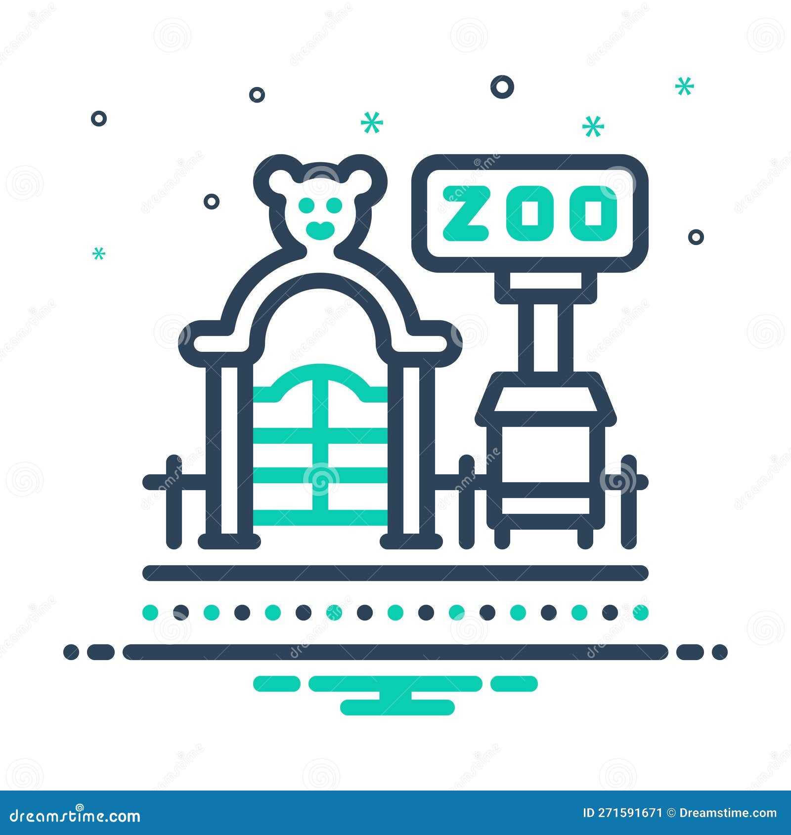 Mix Icon for Zoo, Menagerie and Garden Stock Illustration ...