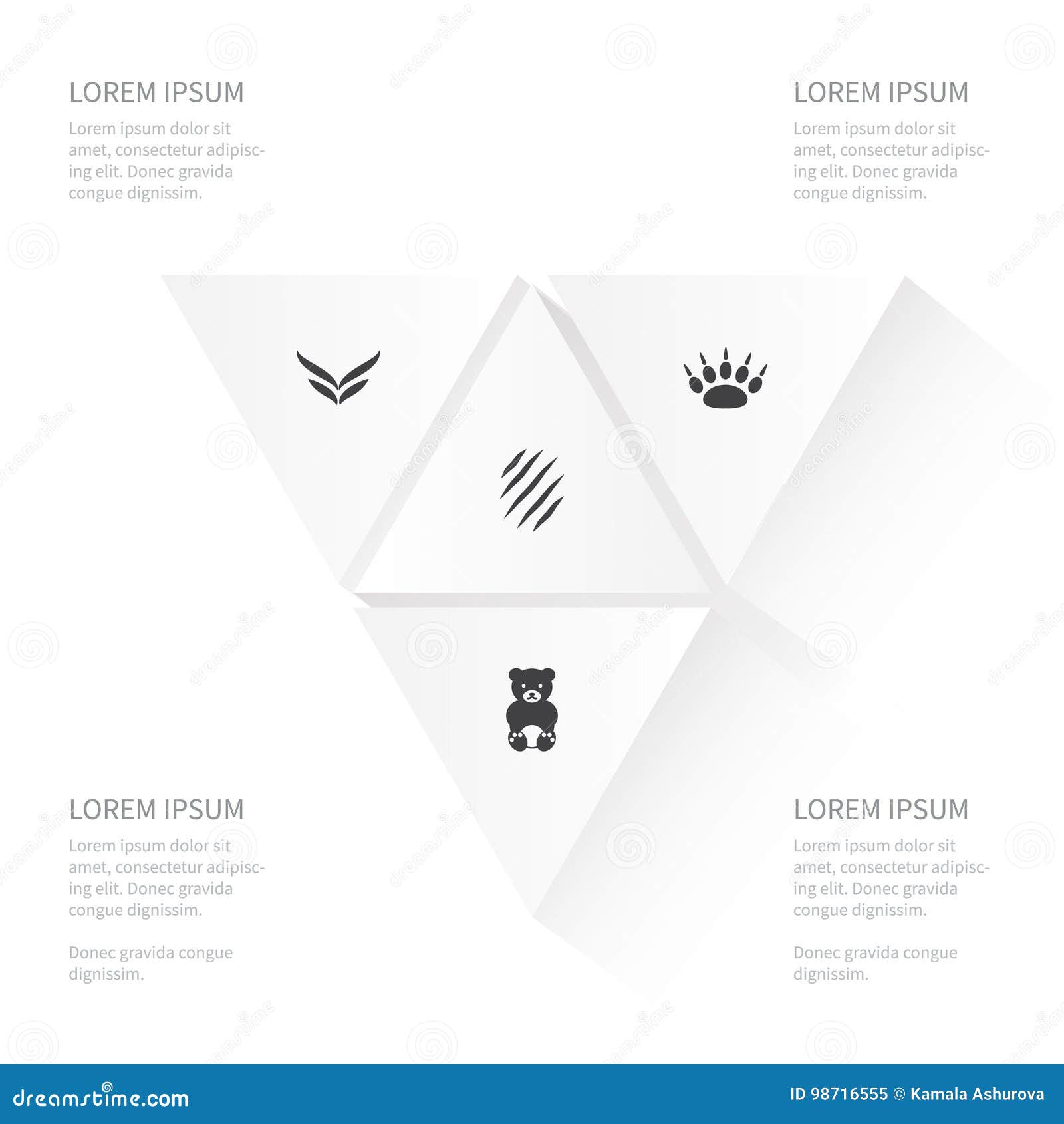 Icon Zoology Set of Paw, Fly, Bruin and Other Vector Objects. Also ...