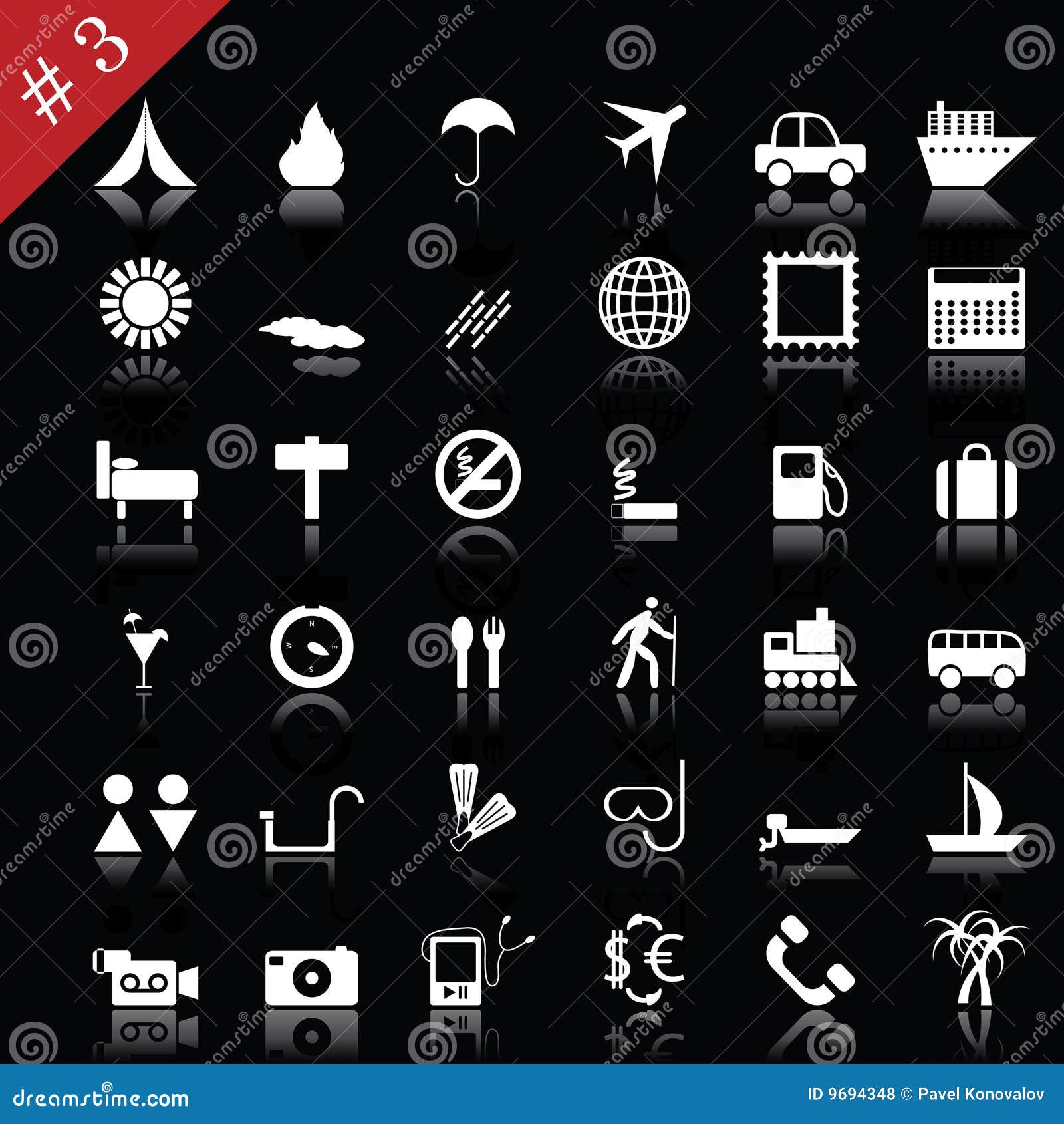 Icona #3 stabilito illustrazione vettoriale. Illustrazione di festa ...